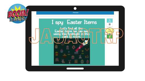 Easter I spy Flashlight - Boom Cards Distance Learning by jajaotrp