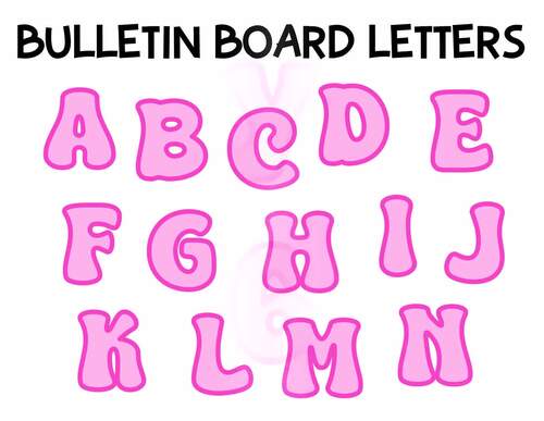 Printable Pink Bulletin Board Letters, Alphabets for Kids, Decorative ...