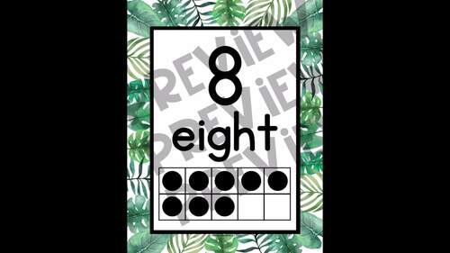 Number Posters 1-20 Botanical Leaves Class Decor | Kindergarten Ten ...