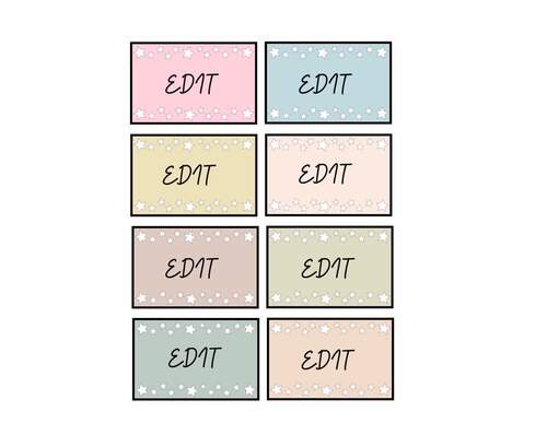 Star Name Labels, Boho Star Name Plates, Name Tents, Star Cubby Labels