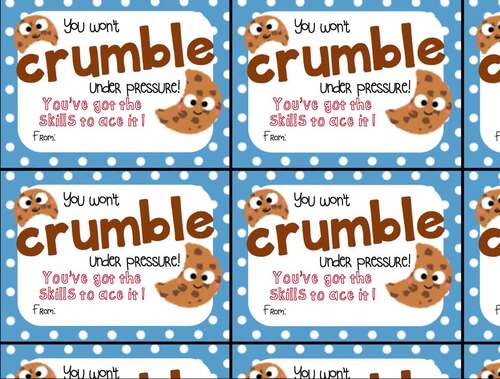 Cookies Testing Motivation Tag- You won't crumble under pressure! You ...
