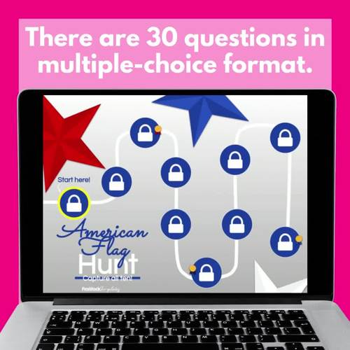 American Flag Google Slides PowerPoint Digital HUNT Game Template