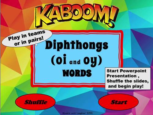 KABOOM - 'oi' and 'oy' Diphthongs (3 different DIGITAL/PRINT phonics games)