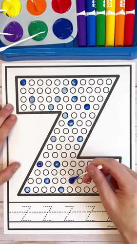 Letter Z Alphabet Crafts Q Tip Painting Fine Motor Skills by Preschool ...
