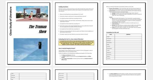 'The Truman Show' by Peter Weir - Full Study Guide | TPT