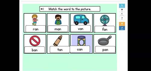 Boom™ Cards word Reading Comprehension and Reading Fluency an Word Family