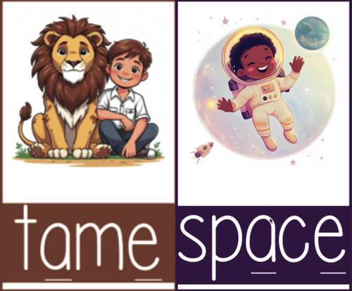 Magic A_E Words | 5x3 Notecards | Silent E Word Family Learning