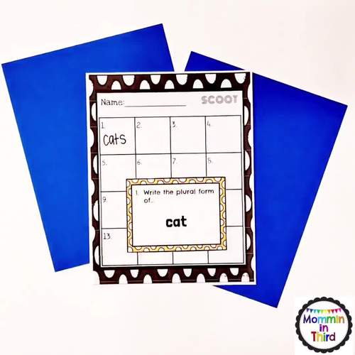 Plurals Task Cards SCOOT Activity l Irregular Plural Nouns Game and Review
