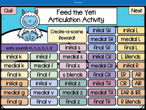 Feed the Yeti Boom Cards Winter Articulation No Prep Speech Therapy ...