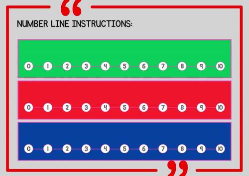 Colorful Number Line Mathematics Flashcards by professional designer