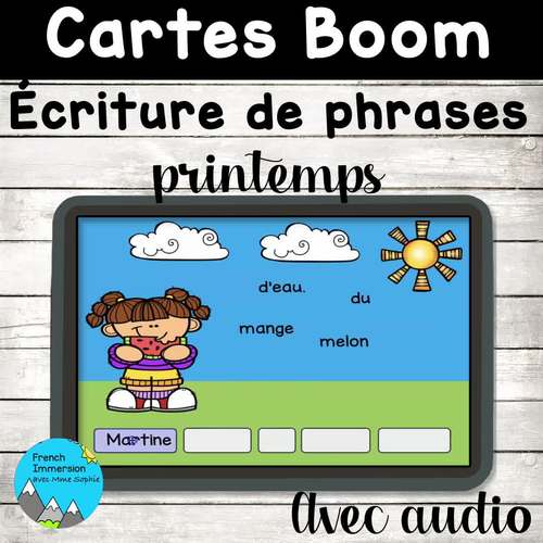 Les activités du printemps Spring Scrambled sentences with digital included