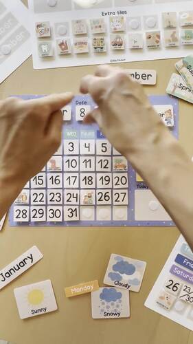 Toddler Wall Calendar - Editable Kids Wall Decor, Perpetuals Calendar Boys