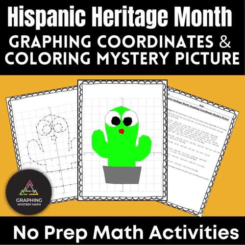 Hispanic Heritage Month Coordinates Graphing and Coloring Shapes ...