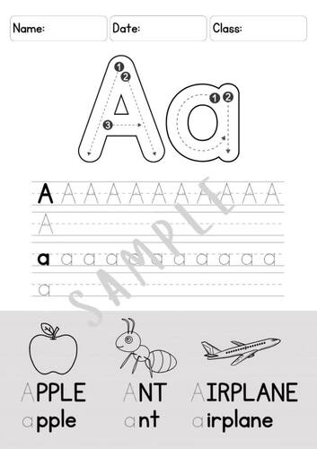 BUNDLE Alphabet A-Z for K, 1st, 2nd - Trace, Games, Bingo, Maze 200 PAGES!