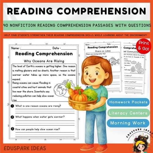 3rd Grade Fiction and Nonfiction Reading Comprehension Passages with ...