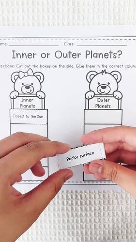 Inner Planets or Outer Planets? – Cut and Paste Sorting Activity