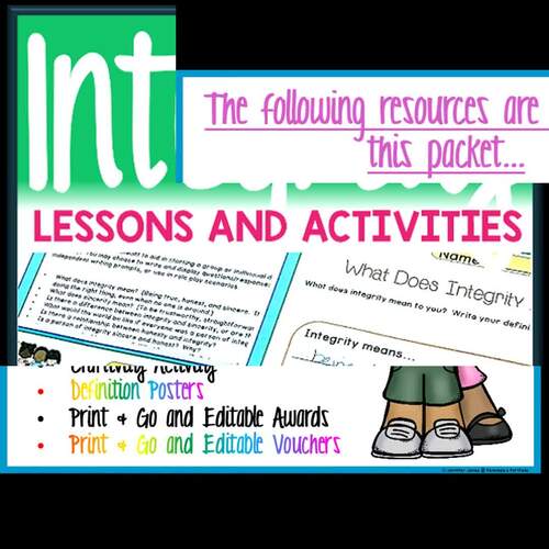 INTEGRITY Lessons / Character Education - Sincerity (SEL) | TPT