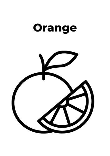 coloring page orange fruit