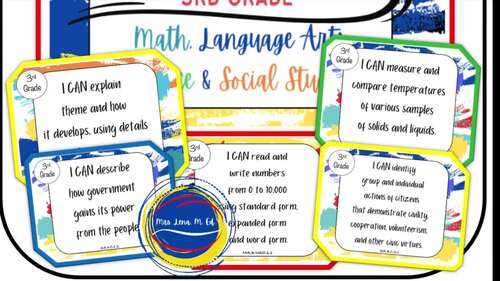 I CAN Statements Florida B.E.S.T. Standards All Core Subjects by Mrs Lena