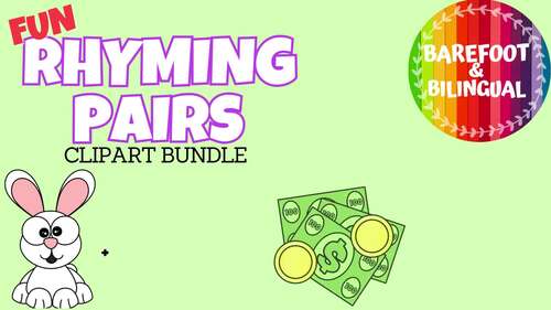 Rhyming Clipart Bundle 1 - Sets 1 to 4 of Fun Rhyming Words Clipart ...