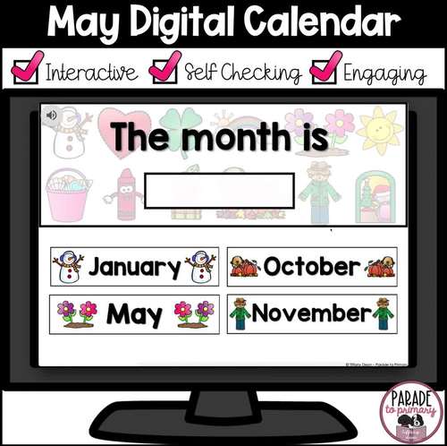 DIGITAL CALENDAR - May - Google Slides- Circle Time- Morning Meeting