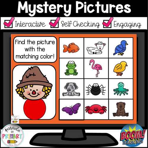 DIGITAL Mystery Pictures - Fall - Boom Cards - Preschool - Kindergarten
