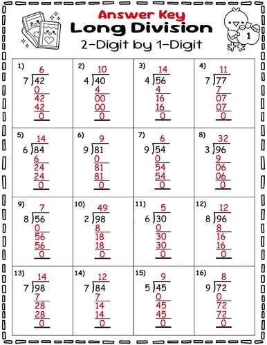 Long Division Worksheets 2 Digit by 1 Digit without Remainders Back to ...