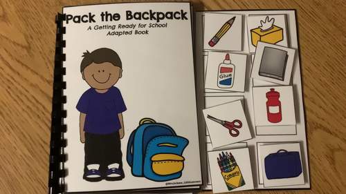 Pack the Backpack with School Supplies Adapted Book | TPT