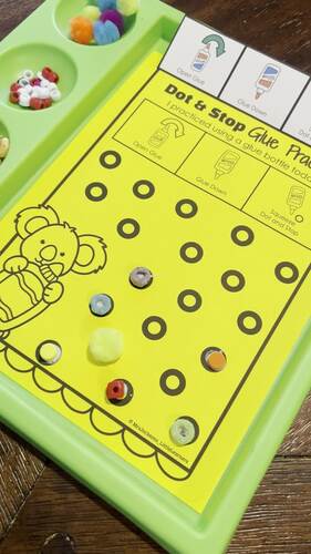 Glue Bottle Art Visual Routine Practice | Dot and Stop Rule with Glue