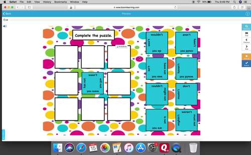 Contractions Square Puzzle Boom Card Deck Distance Learning | TpT