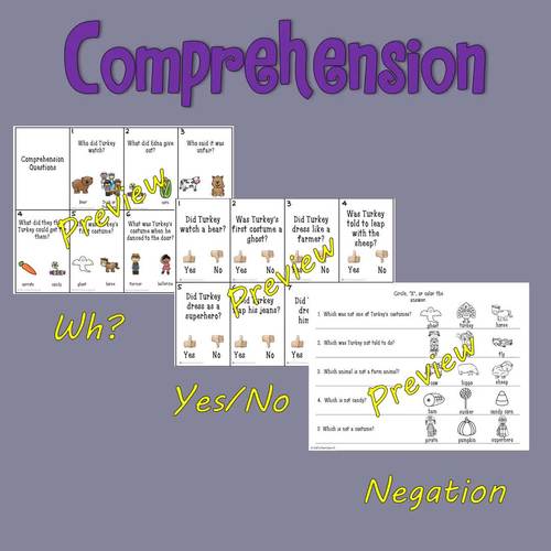 Turkey Trick or Treat Speech and Language Book Companion by Old School ...
