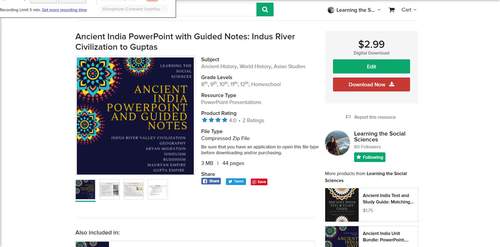 Ancient India PowerPoint with Guided Notes: Indus River Civilization to ...