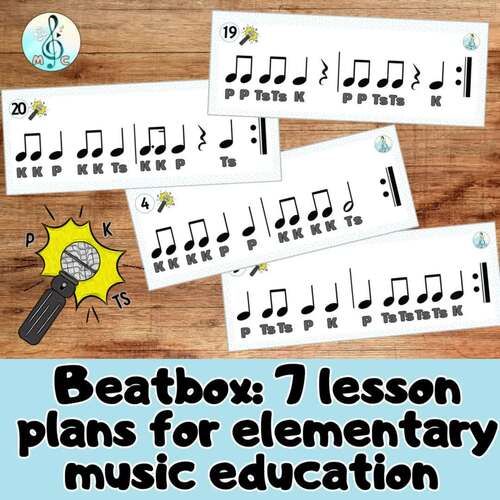 LET'S BEATBOX! 7 lesson plans, task cards & worksheets for elementary music