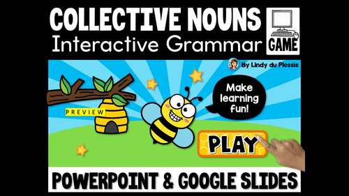 Collective Nouns Digital Game in PowerPoint and Google Slides ELA Activity