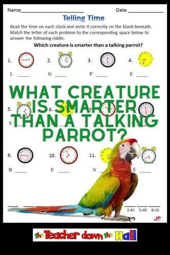 TIME Telling Time Worksheets w/ Riddles Self-grading Telling Time ...