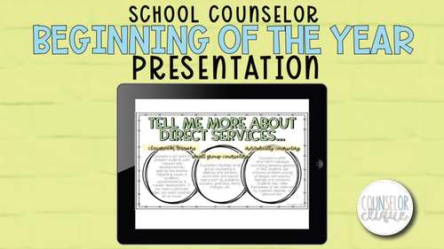 School Counselor Beginning of the Year Presentation by Counselor Clique