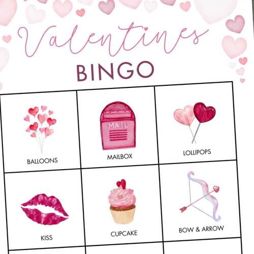 Valentine's Day Toddler BINGO | Kids Party Game, 3x3 Grid by Ariana Dolan