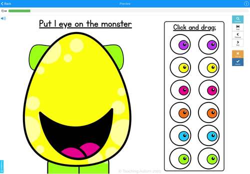 Counting to 10 Monster Eyes Math Boom Cards by Teaching Autism | TPT