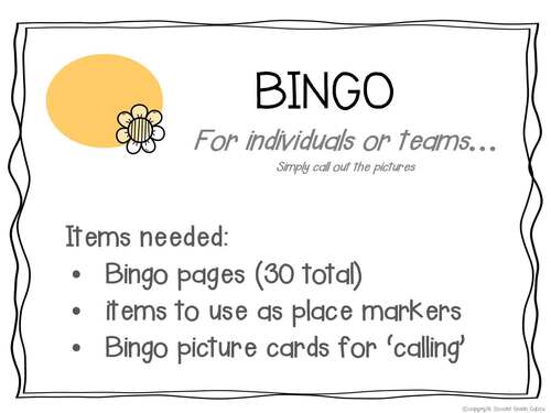 SUMMER BINGO GAME WITH PICTURES | END OF YEAR by Second Grade Cuties