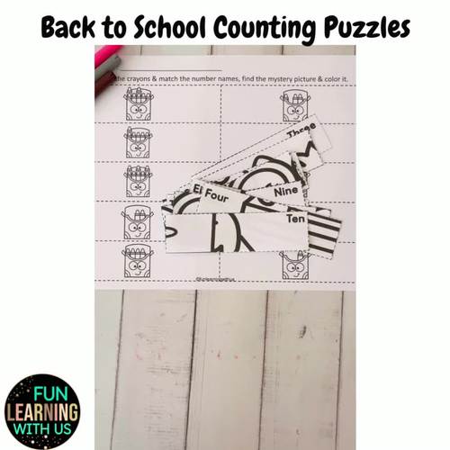 Back to School Counting to 10 Worksheets Subitizing Math Kindergarten ...