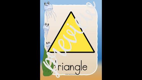 2D and 3D Shape Posters Under the Sea Ocean Theme Classroom Decor Set 1