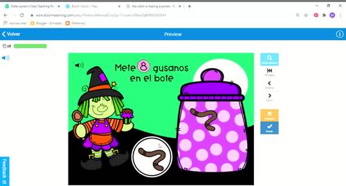BOOM CARDS HALLOWEEN: Contar números 1-10 Digital Math Game in Spanish