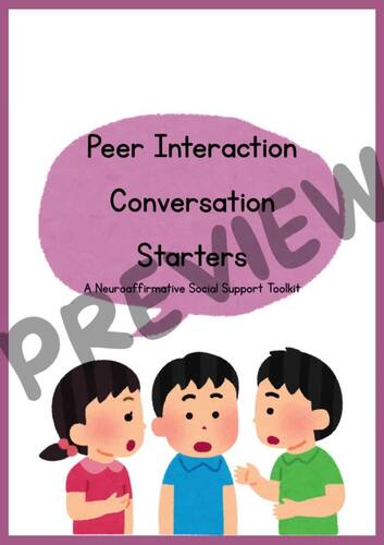 Peer Interaction Conversation Starters | Neuroaffirmative I Aba Based