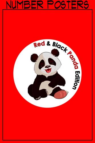 NUMBER POSTERS 0-20 Cardinal Ordinal Panda Theme Classroom Decor Red Black