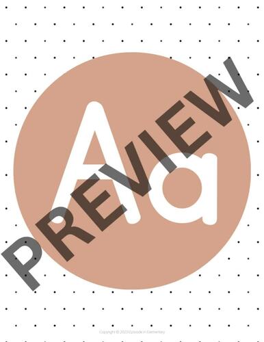 Alphabet Posters Print and Cursive: Warm Neutrals Dot by Episode in ...