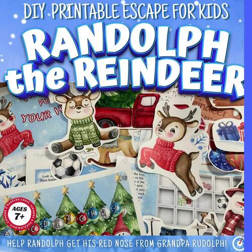 Randolph the Reindeer Printable Escape Room, Printable Christmas Escape ...