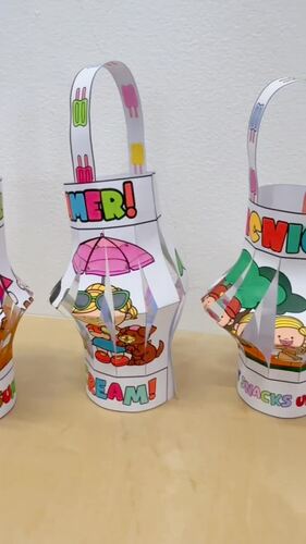 Summer Paper Lantern & Coloring Craft Activity for Kids by HAPPYLEARN