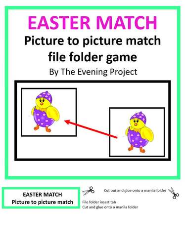 Easter match / 2 file folder games for Kindergarten and Special Education