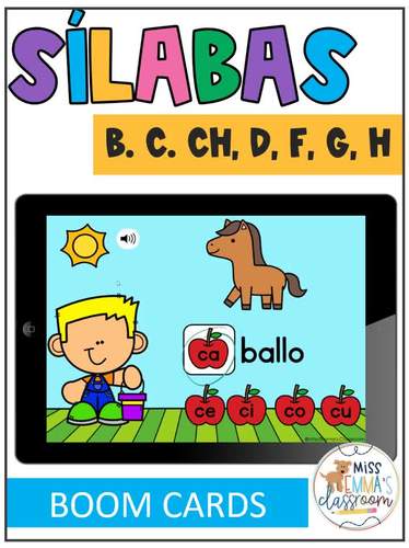 Sílabas del alfabeto Boom Cards, Syllables in Spanish by Miss Emma's ...
