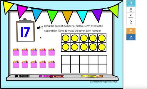 Back to School Teen Numbers BOOM Cards by La Petite Kindergarten